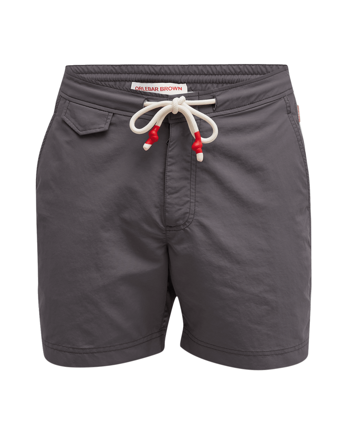 Versace Long Swim Trunks w/ Greek Key Waistband | Neiman Marcus