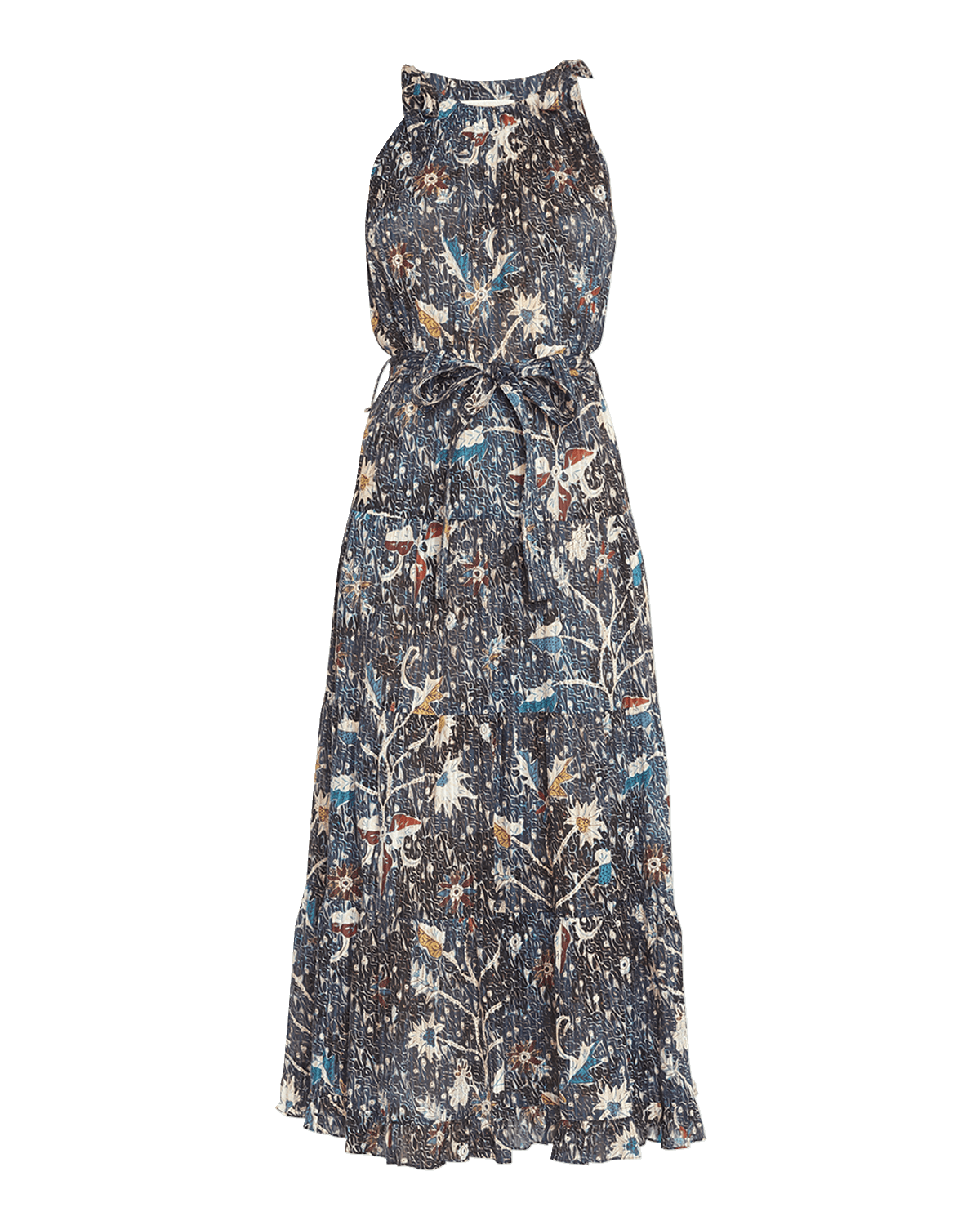 Paige Paradise Floral Ruffle A Line Midi Dress Neiman Marcus