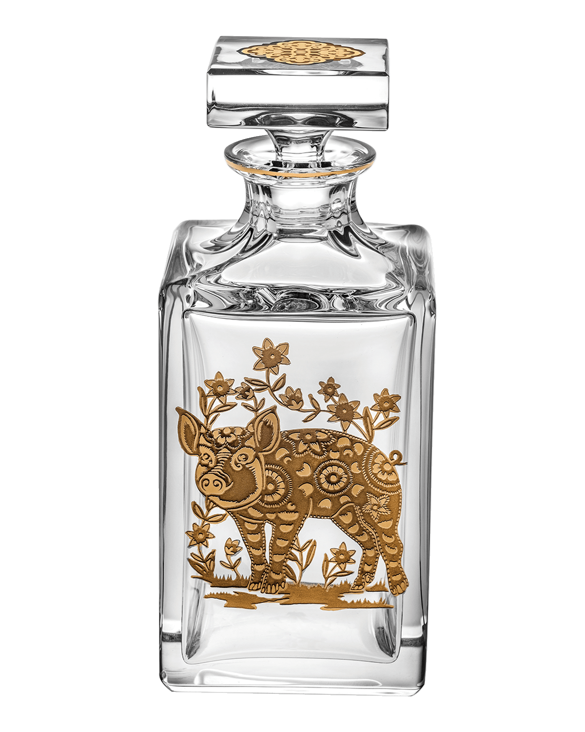 Vista Alegre Whiskey Decanter With Golden Rat | Neiman Marcus