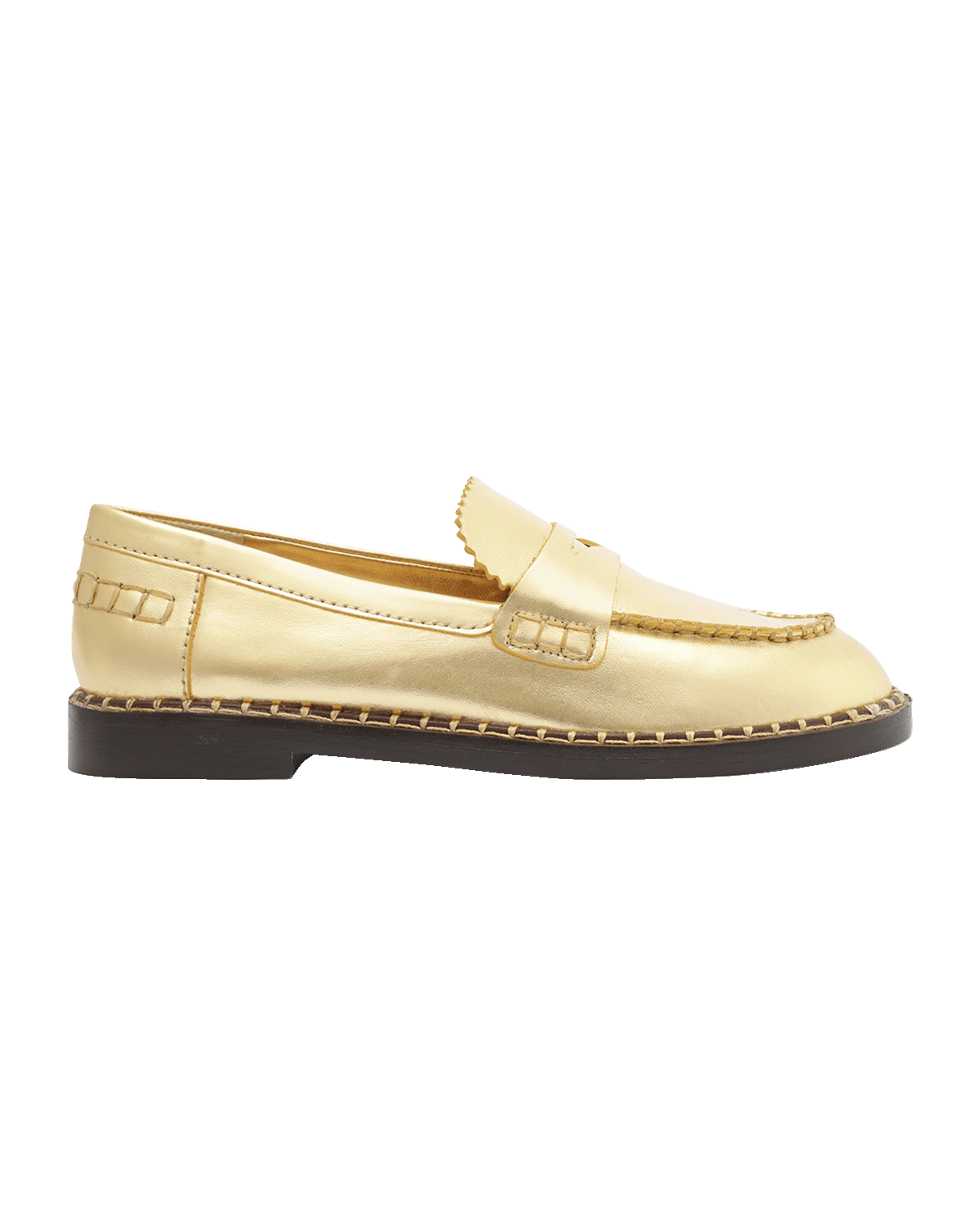 Tory Burch Leather Mini Medallion Flat Loafers | Neiman Marcus