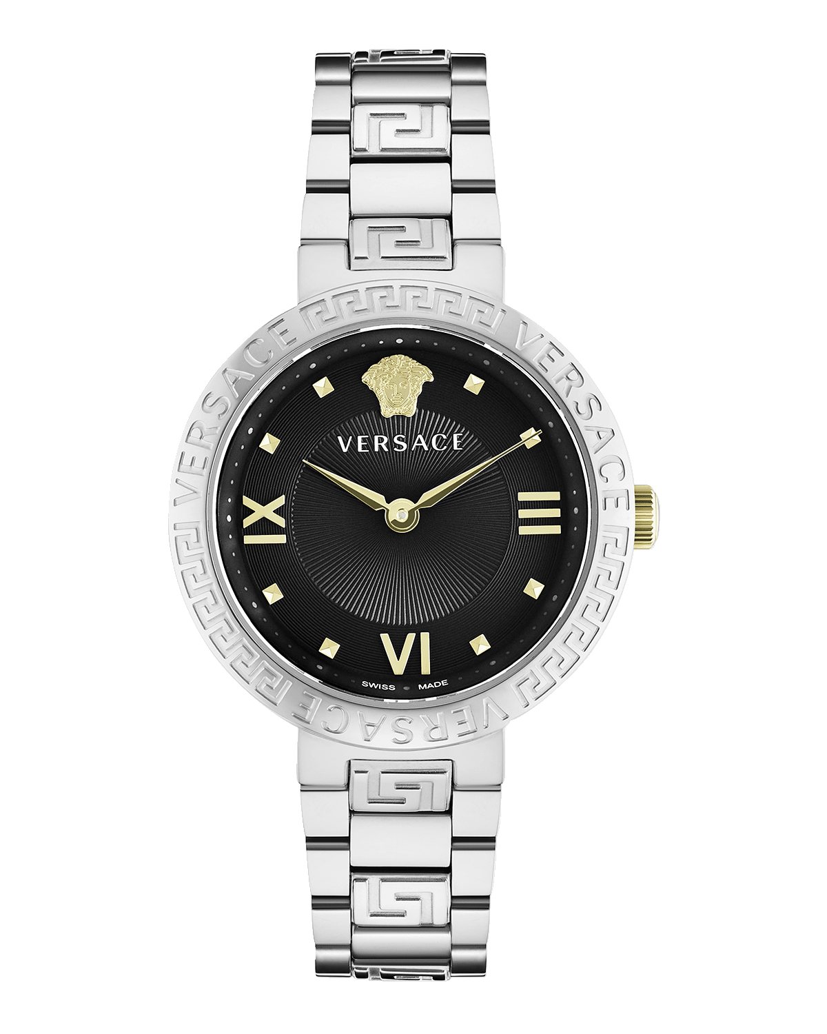 Versace 38mm Greca Logo Watch with Bracelet Strap, Gold Plated | Neiman ...