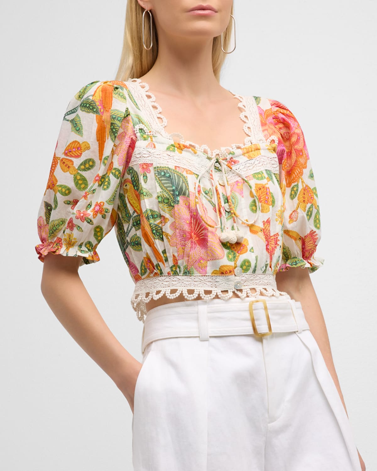 Fitted Lace Top | Neiman Marcus