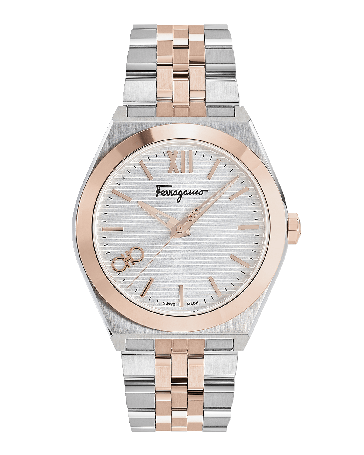 Ferragamo Men's Elliptical Two-Tone Chronograph Bracelet Watch, 38mm ...