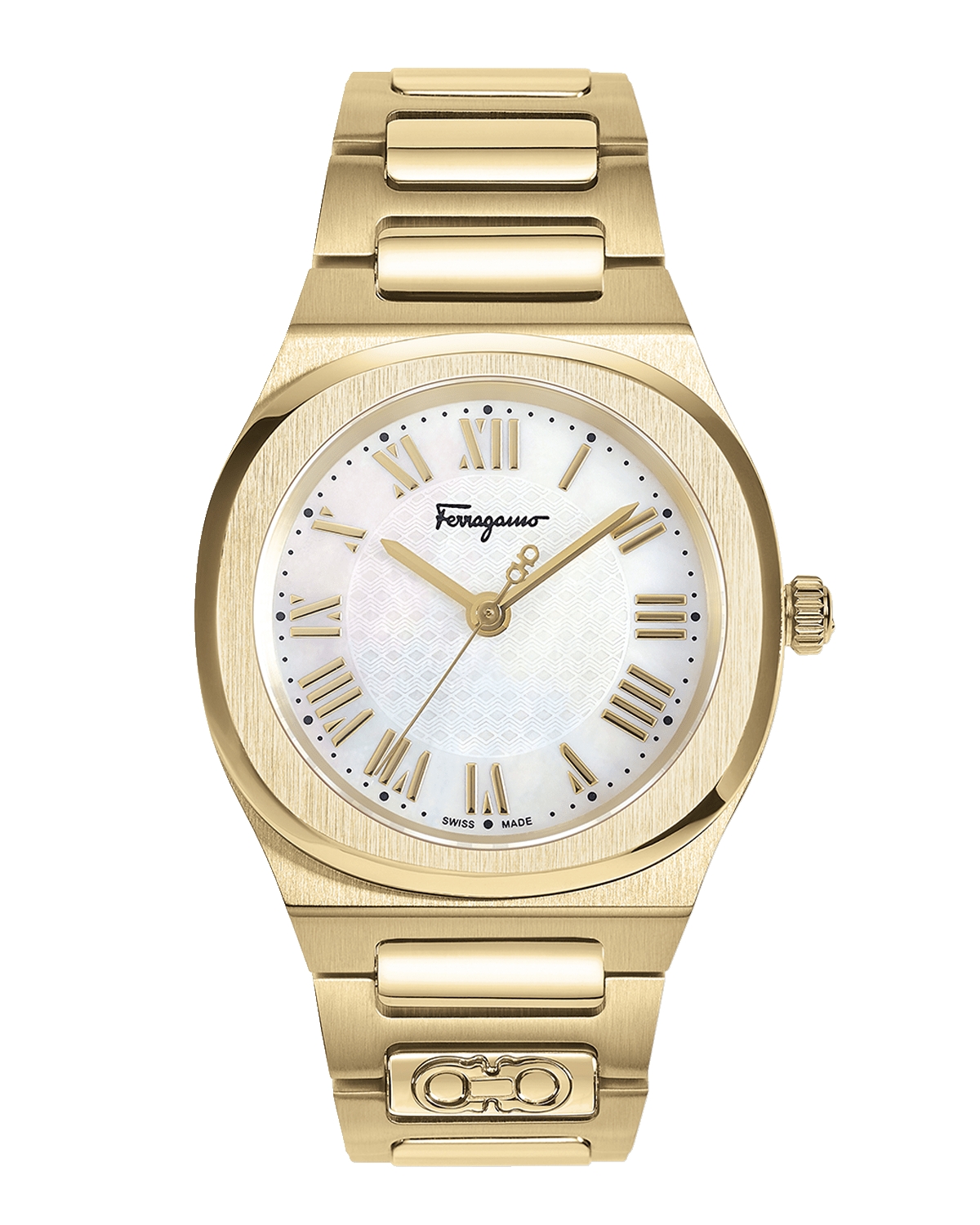 Ferragamo 40mm Ferragamo Ora Moonphase Watch, Yellow Gold | Neiman Marcus