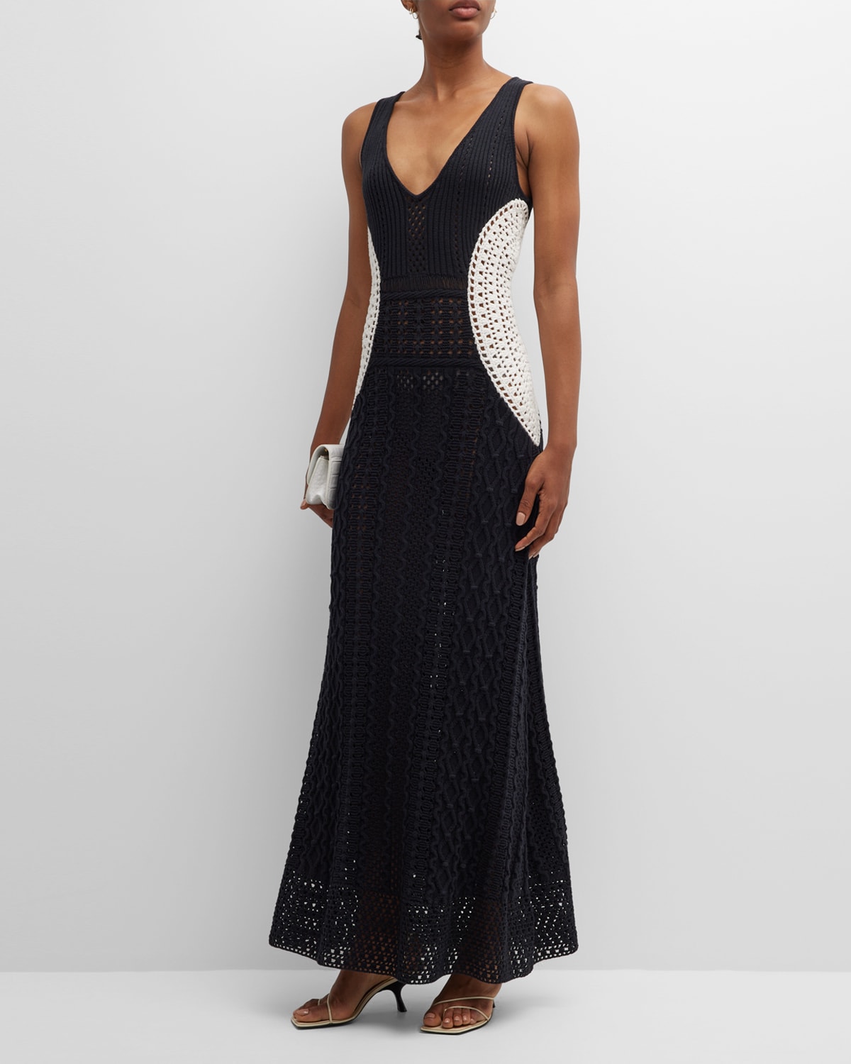 Black White Colorblock Dress | Neiman Marcus