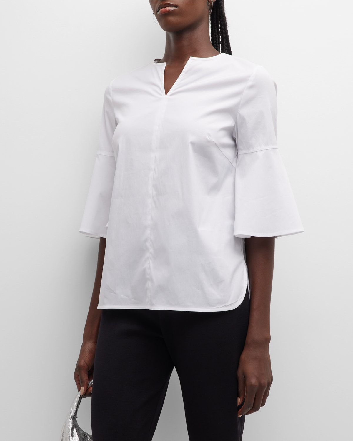 White Cotton Blouse | Neiman Marcus