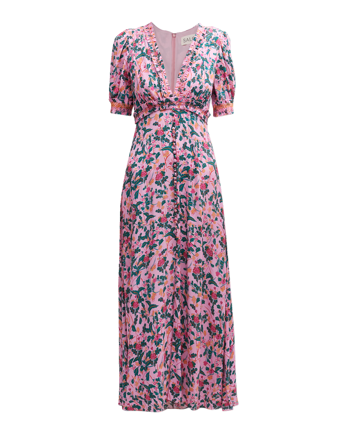 Paige Paradise Floral Ruffle A Line Midi Dress Neiman Marcus