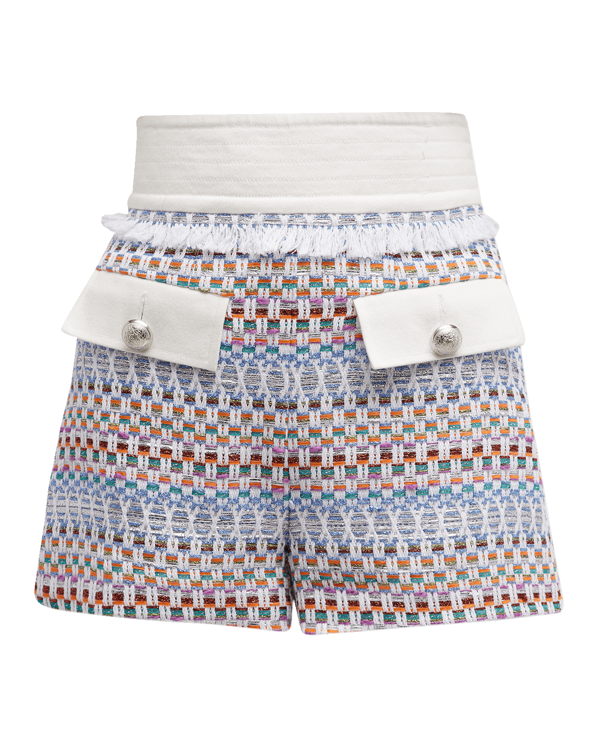 Smythe Multicolor Jacquard Tap Shorts | Neiman Marcus