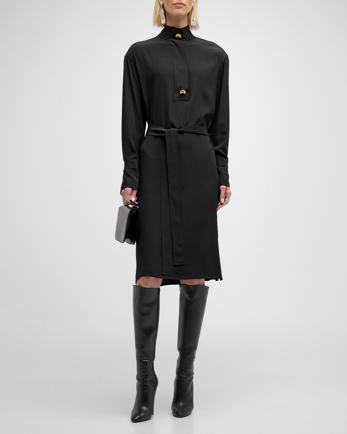 Black Belted Dress | Neiman Marcus