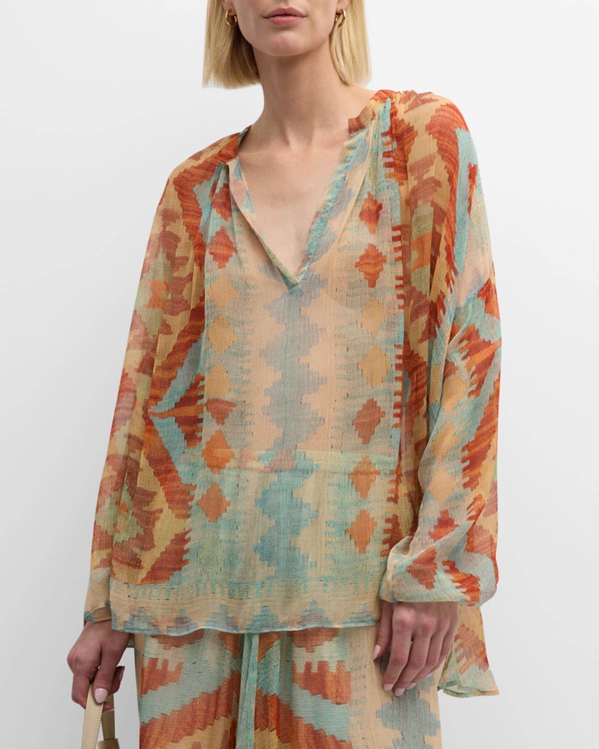 Geometric Print Top | Neiman Marcus