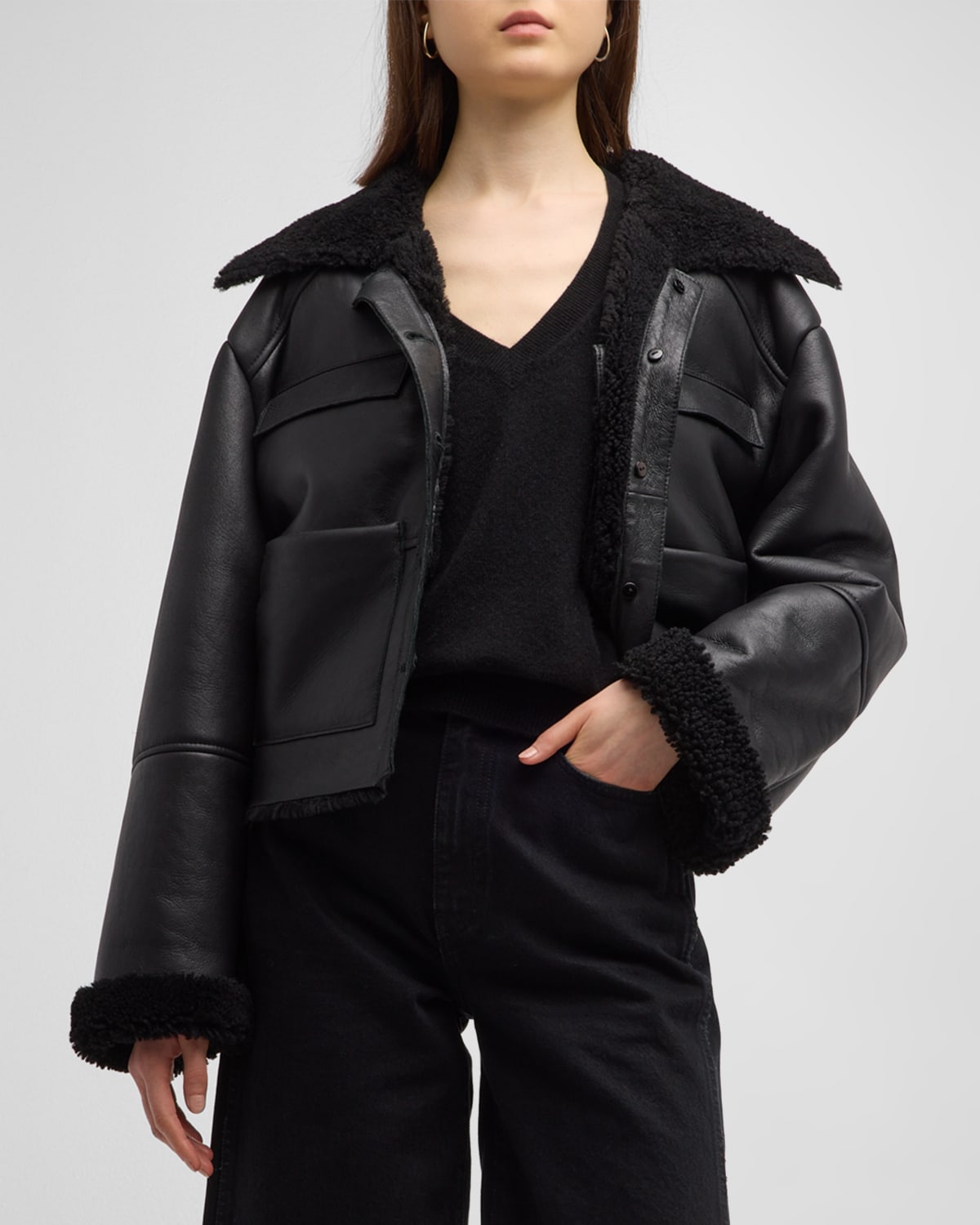 Leather Shearling Jacket | Neiman Marcus