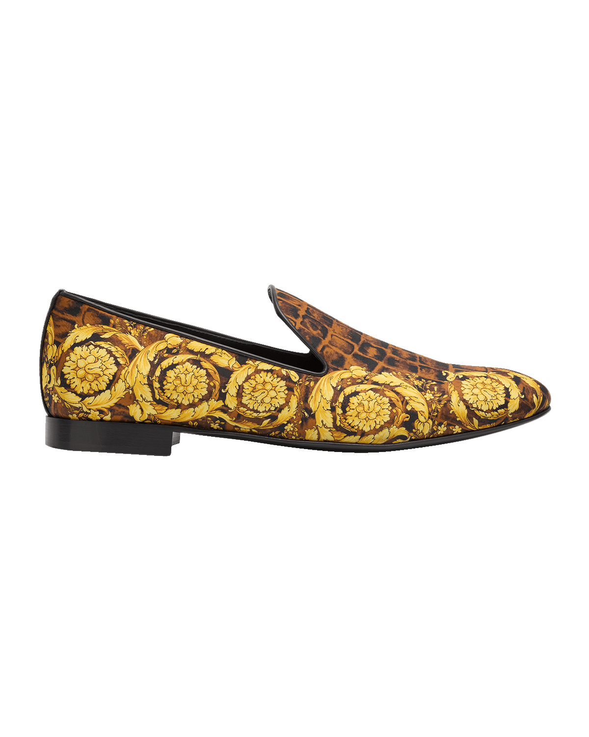 Versace Men's Medusa-Print Silk Slippers | Neiman Marcus