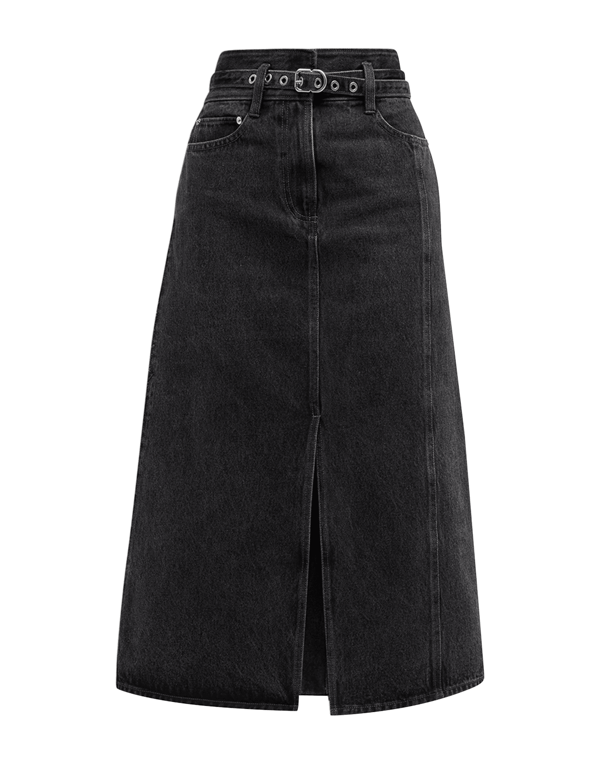 Enza Costa Soft Touch Slit Denim Skirt | Neiman Marcus