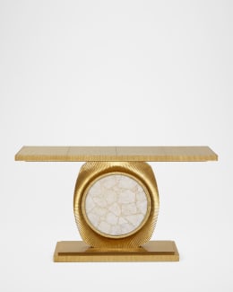 Global Views Marquee Gold Leaf Console Table | Neiman Marcus
