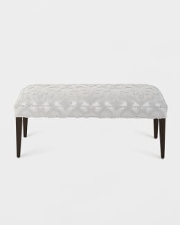 Haute House Peacock Bench with Brass Legs, 42" | Neiman Marcus