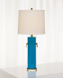 Port 68 London Smoke Blue Glass Lamp | Neiman Marcus