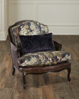 Massoud Markel Leather Bergere Chair | Neiman Marcus