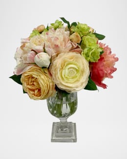 Winward Home Peony Rose in Bowl Vase | Neiman Marcus