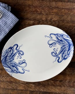 Caskata Blue Crabs Coupe Oval Platter, 14" | Neiman Marcus