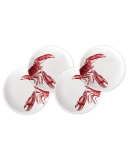 Caskata Blue Crabs Canapes Plates, Set of 4 | Neiman Marcus