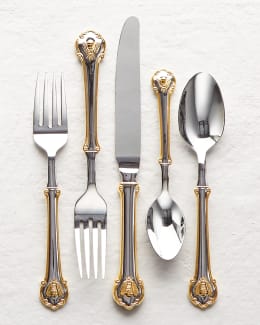 Wallace Silversmiths 65-Piece Gold-Plated Grand Duchess Flatware ...