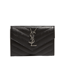 Saint Laurent YSL Monogram Small Flap Wallet in Smooth Leather | Neiman ...