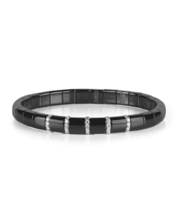 Roberto Demeglio Pura Matte Black Ceramic & 18K White Gold Bracelet with Diamonds, 0.53 tdcw ...
