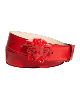 Versace Men's Medusa Head Reversible Leather Belt | Neiman Marcus