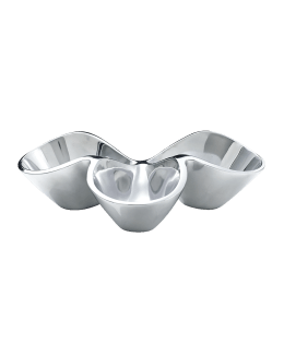 Nambe Cooper Triple Condiment Server with Spoons | Neiman Marcus