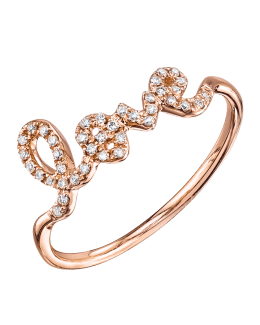 Sydney Evan 14k White Gold Diamond Love Script Ring, Size 6.5 | Neiman ...