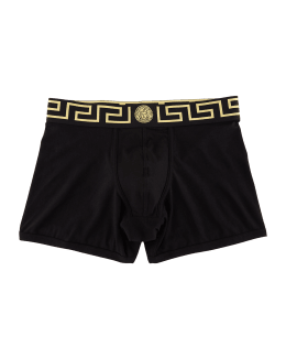 Versace Two-Pack Greca Border Long Boxer Trunks | Neiman Marcus