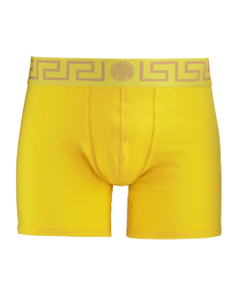Versace Greca Border Long Boxer Trunks | Neiman Marcus
