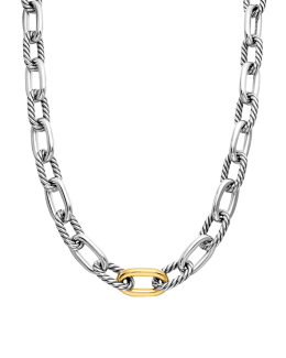 David Yurman DY Madison Chain Necklace in Silver with 18K Gold, 11mm ...