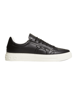 Karl Lagerfeld Paris Men's Tonal Nylon & Patent Leather Low-Top Sneakers | Neiman Marcus
