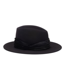 Eugenia Kim Lillian Straw & Silk Scarf Fedora | Neiman Marcus