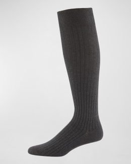 Neiman Marcus Over-the-Calf Ribbed Socks | Neiman Marcus
