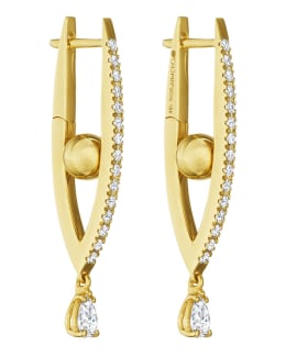 CADAR 18k Gold Small Diamond Heart Hoop Earrings | Neiman Marcus
