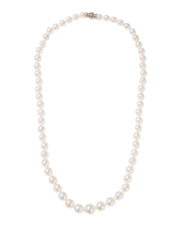 Assael 18" Akoya Cultured Graduated 6.5-9.5mm Pearl Necklace with Yellow Gold Clasp | Neiman Marcus