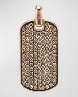David Yurman Men's Sculpted Cable Tag in 18K Gold with Diamonds, 35mm ...