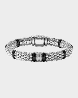 LAGOS Caviar Spark Diamond Wave 45mm Chain Bracelet, Size 7 | Neiman Marcus