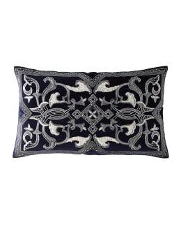 Callisto Home Silver Beaded Decorative Pillow | Neiman Marcus