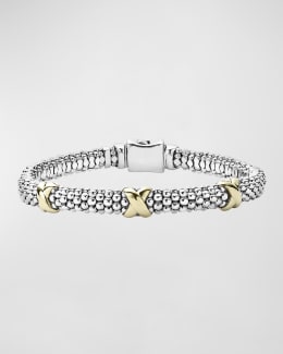 LAGOS 18K Gold Stations on Sterling Silver Caviar Bead Bracelet with ...