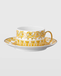 Versace Medusa Red Tea Cup & Saucer | Neiman Marcus