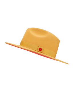 Keith James Men's Queen Red-Brim Wool Fedora Hat | Neiman Marcus