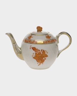 Herend Chinese Bouquet Rust Teapot with Rose | Neiman Marcus