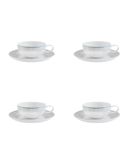 Vista Alegre Fiji Tea Cups & Saucers, Set of 4 | Neiman Marcus