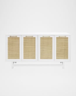 Worlds Away Winnetu Four-Door Cane Console | Neiman Marcus