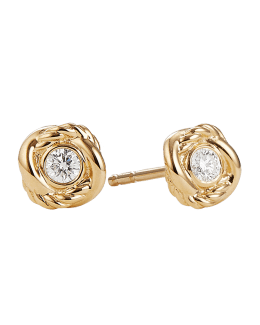 David Yurman Petite Infinity Earrings with Diamonds in 18K Gold, 8mm ...
