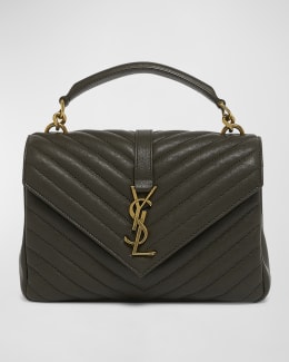 Saint Laurent College Medium Flap YSL Shoulder Bag in Quilted Tweed ...