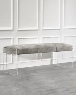 Interlude Home Charlize Faux Shearling Stool | Neiman Marcus